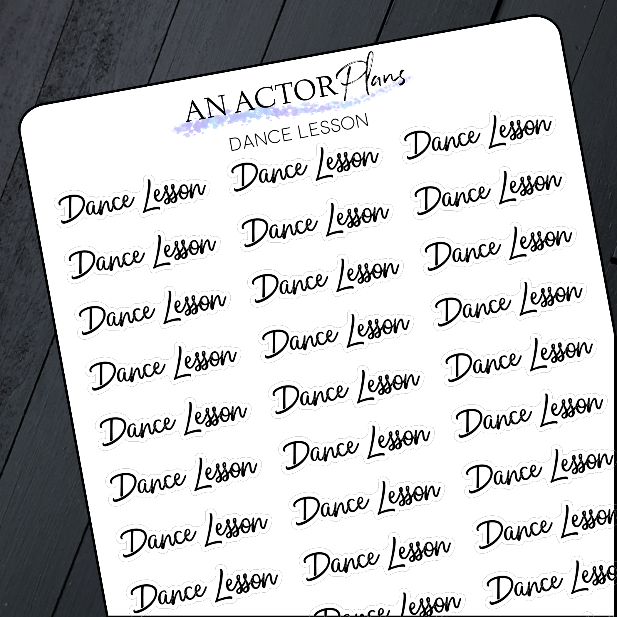 Dance Lesson // Rehearsal // Sticker Sheet – An Actor Plans