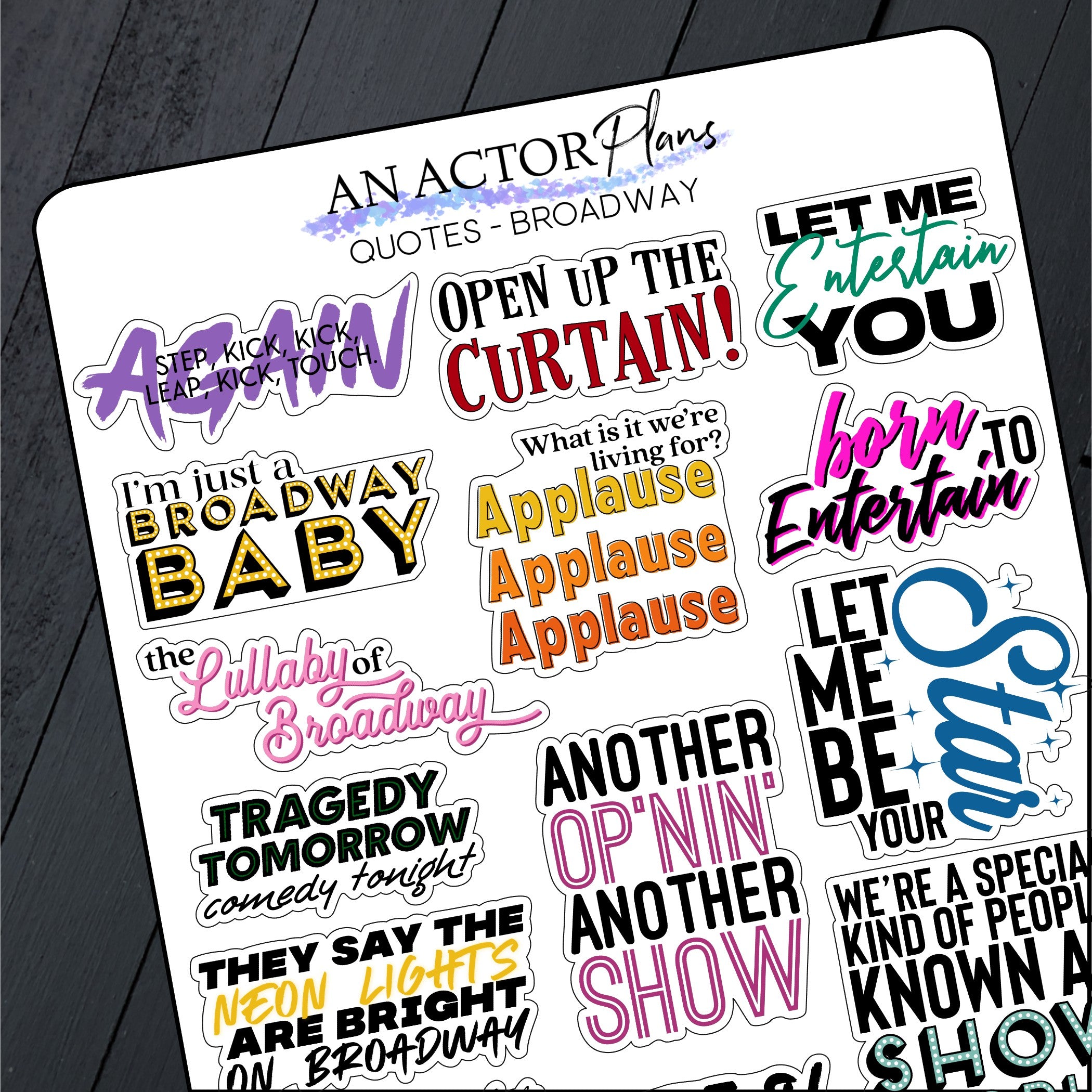 Broadway // Quotes // Sticker Sheet – An Actor Plans