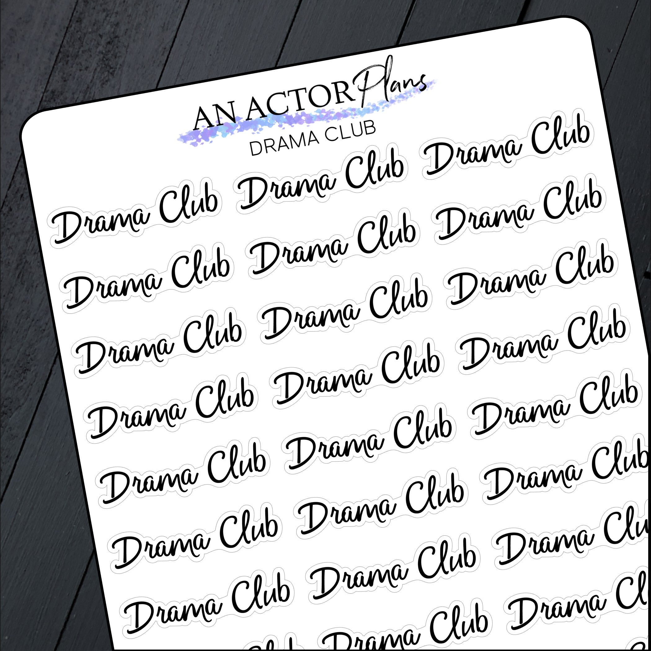 Drama Club // Sticker Sheet – An Actor Plans