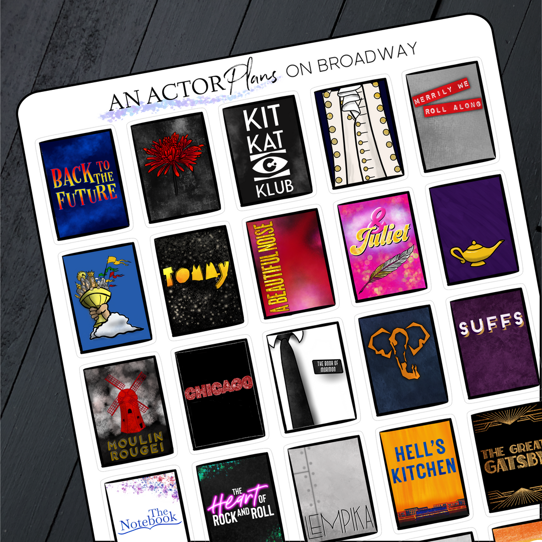 On Broadway // Posters // Sticker Sheet – An Actor Plans