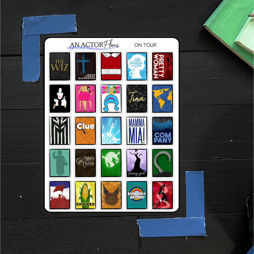 On Tour // Posters // Sticker Sheet – An Actor Plans