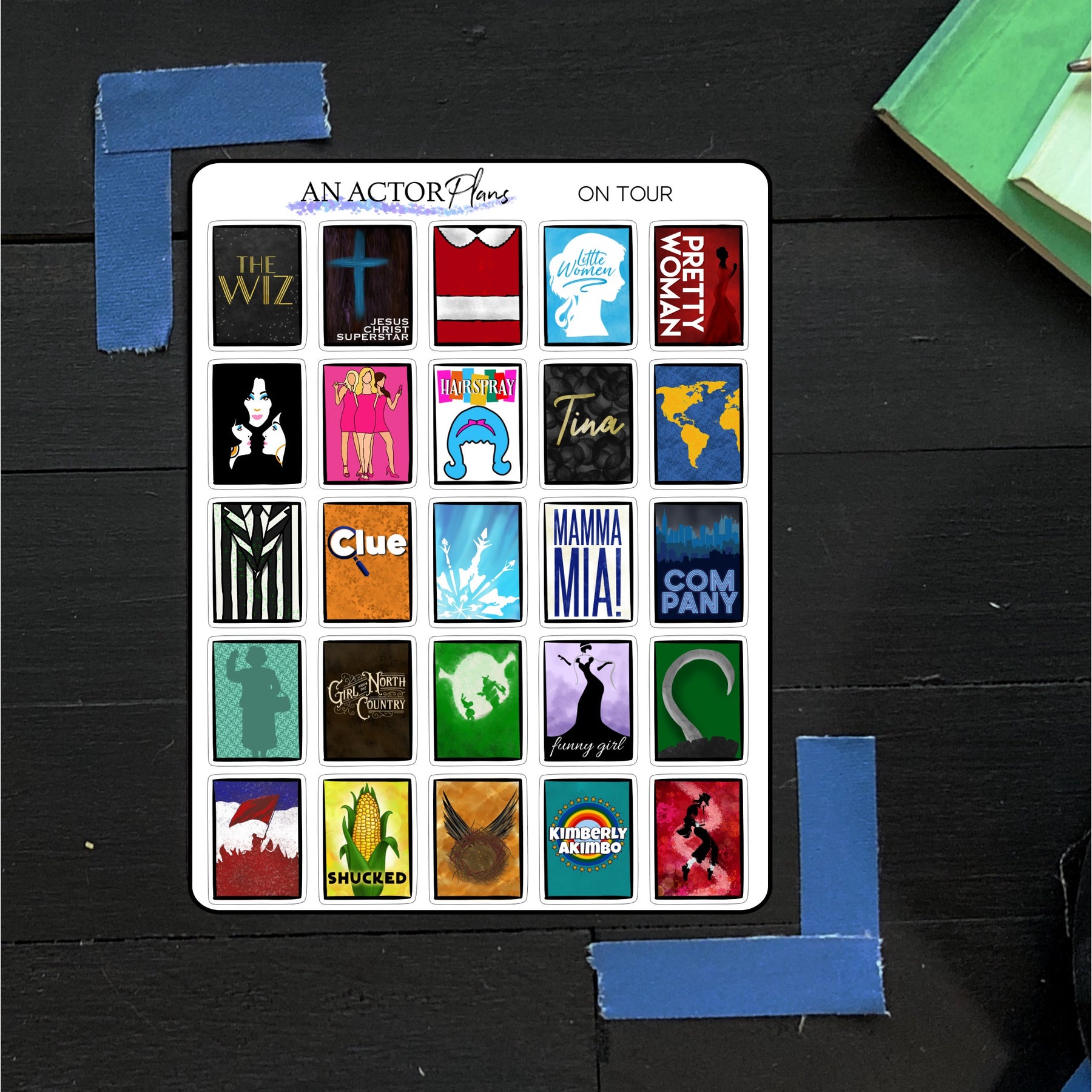 On Tour // Posters // Sticker Sheet – An Actor Plans