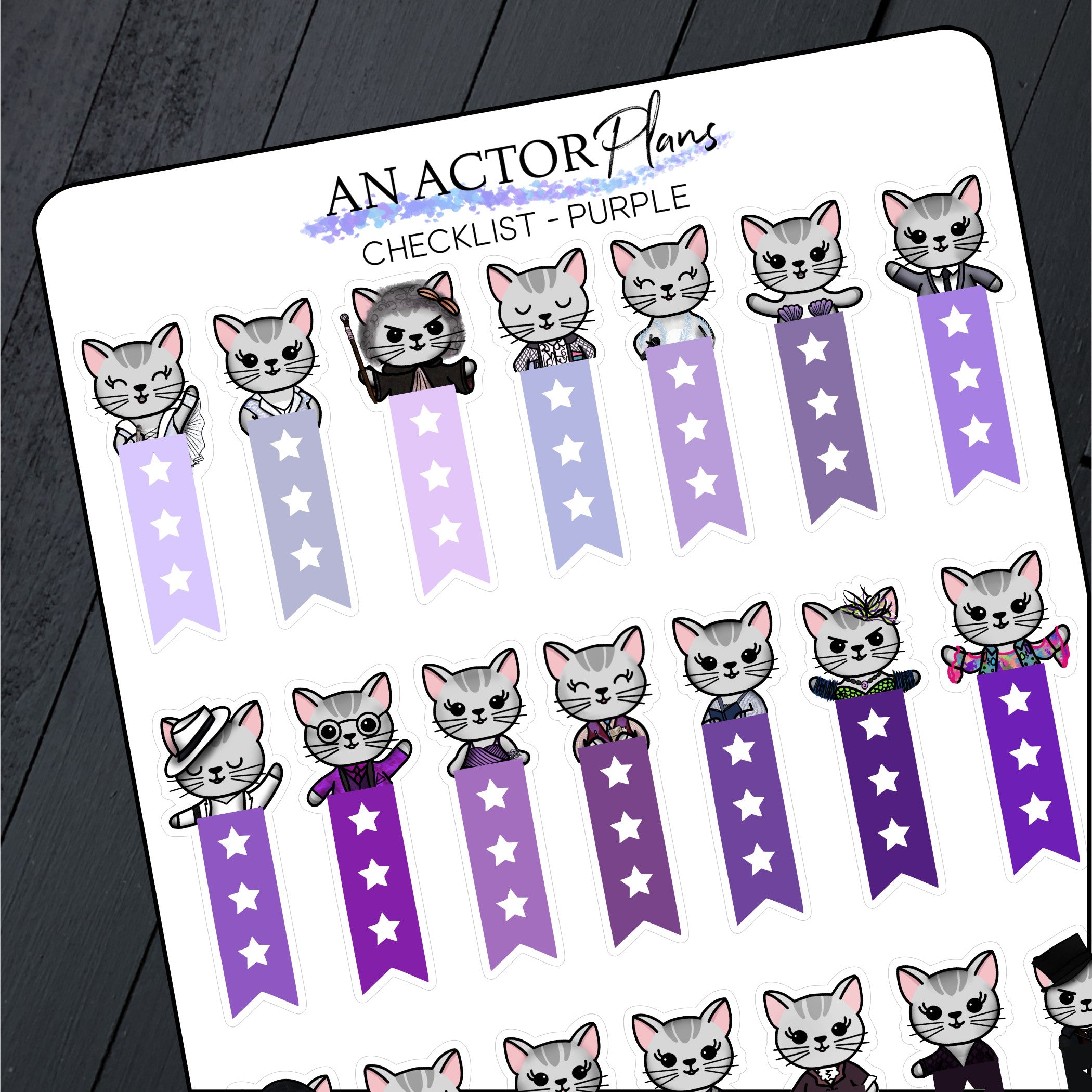 Purple // Color Story // Checklist // Sticker Sheet – An Actor Plans