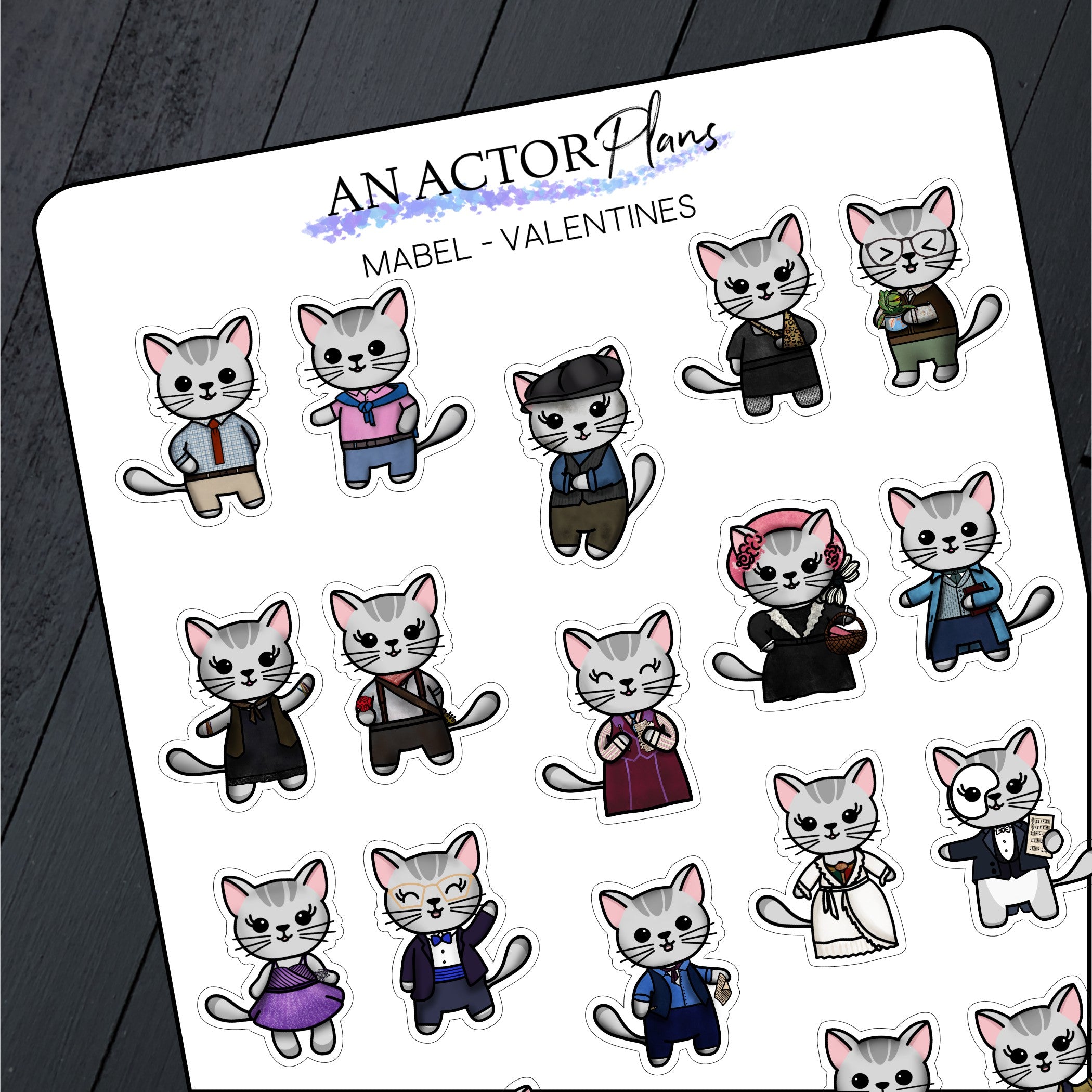 Valentine Vol. 1 // Mabel // Sticker Sheet – An Actor Plans