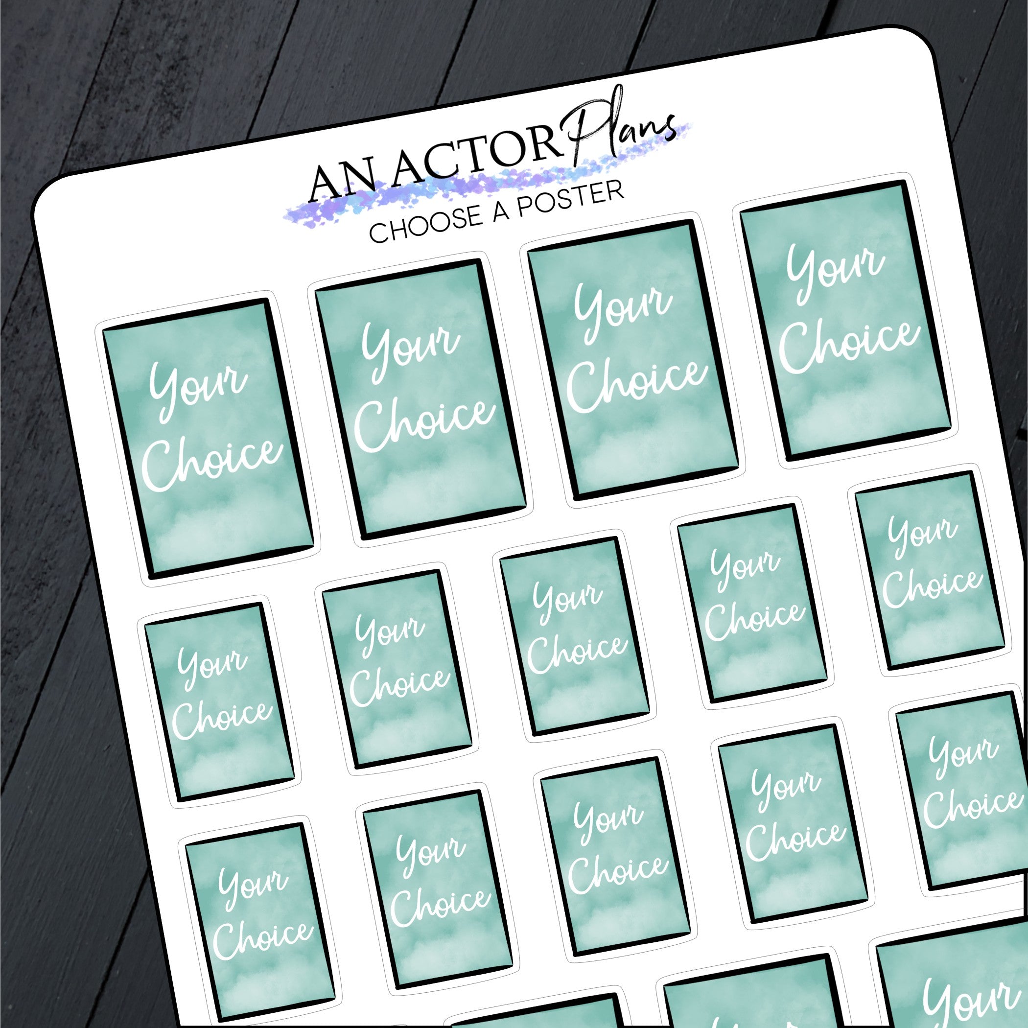 Full Sheet of One Design // Poster // Sticker Sheet – An Actor Plans