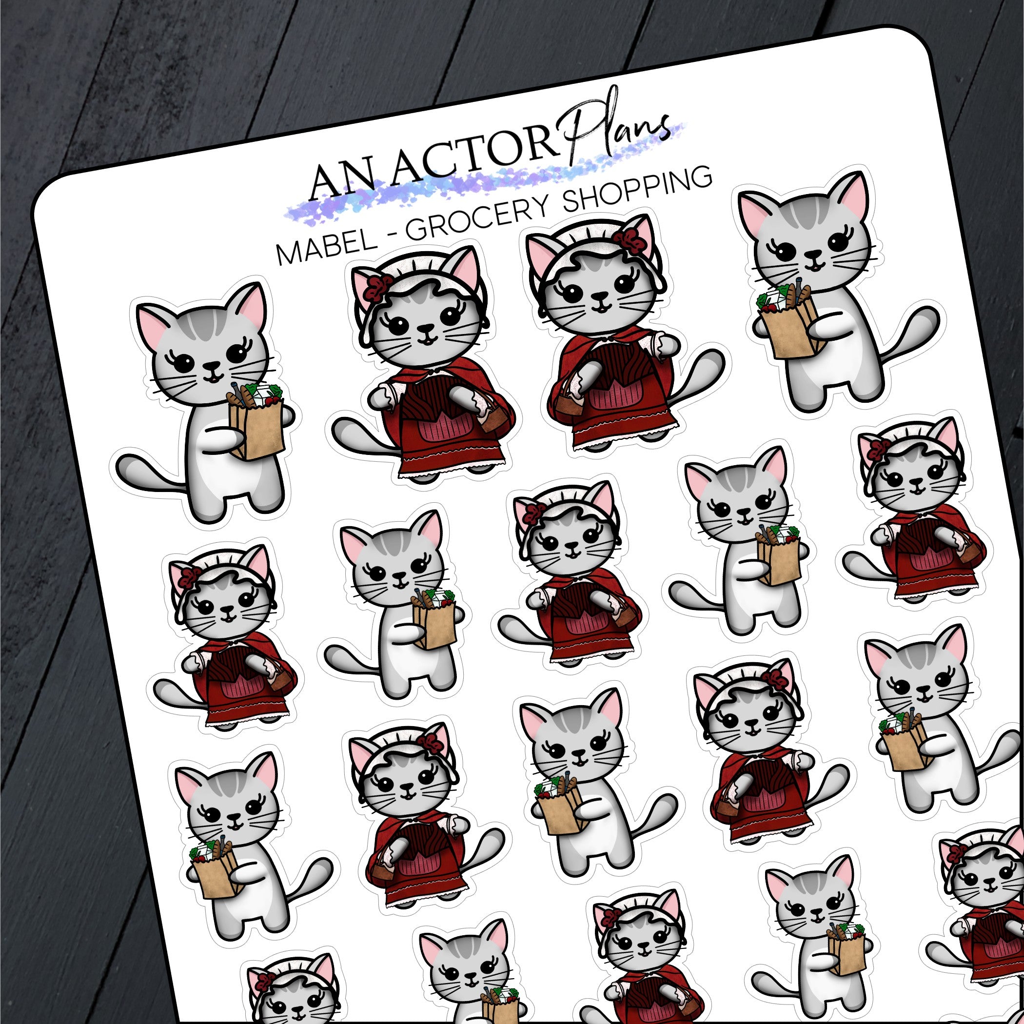 Groceries // Mabel // Sticker Sheet – An Actor Plans