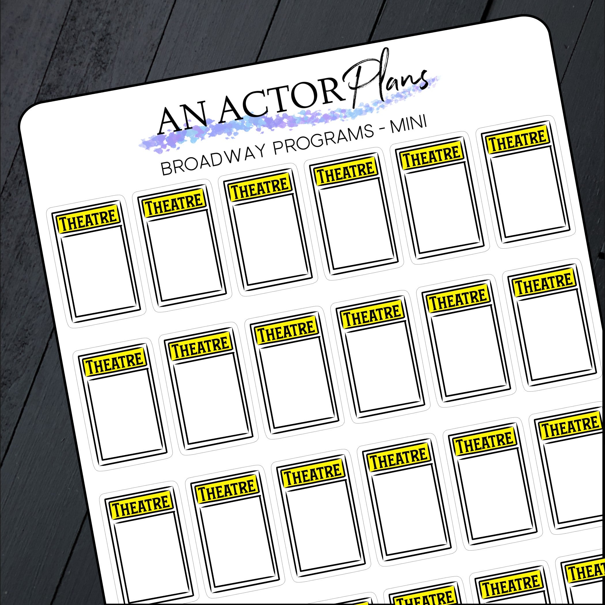 Broadway Program // Mini Size // Sticker Sheet – An Actor Plans