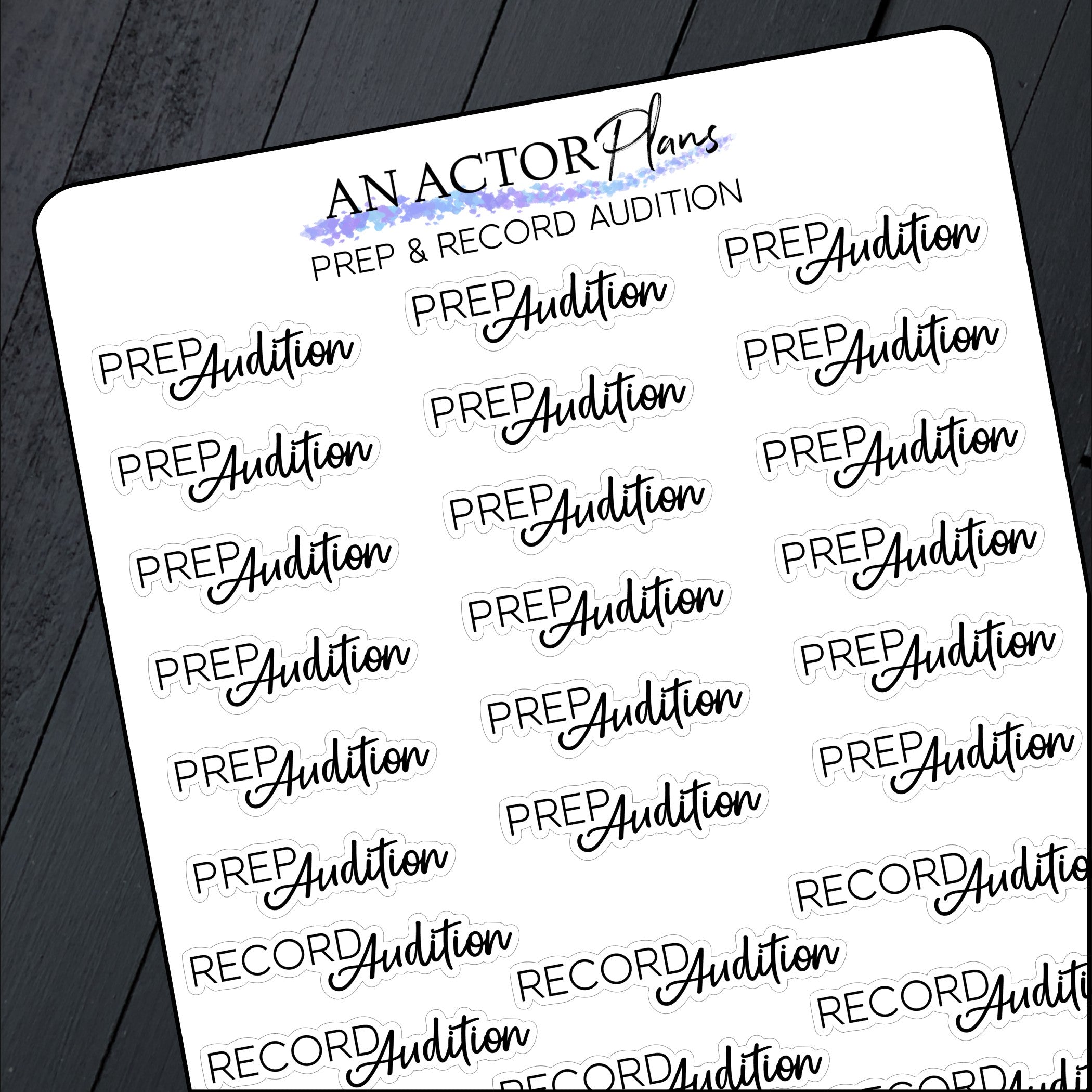 Prep & Record Audition // Sticker Sheet – An Actor Plans