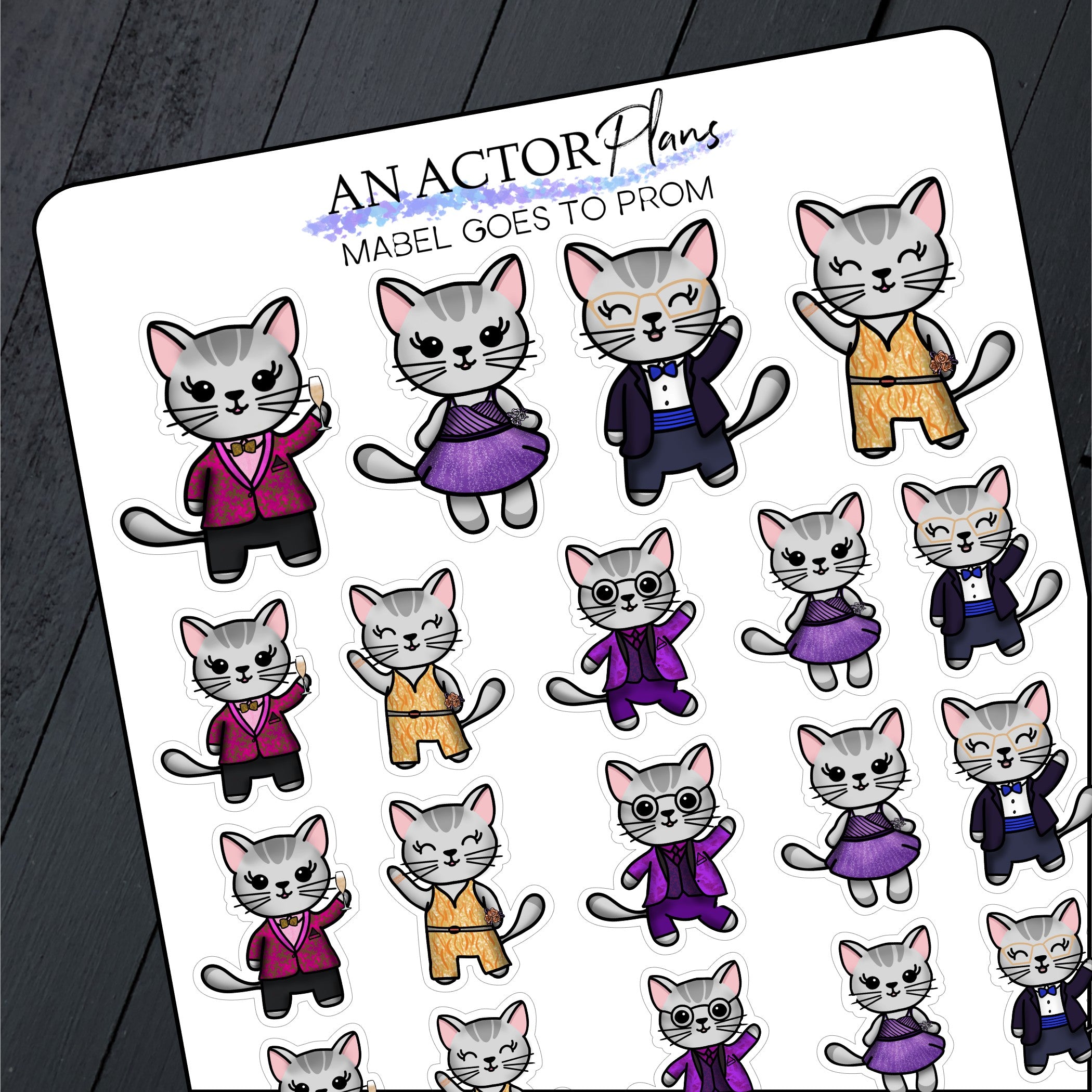 Mabel Goes to Prom // Mabel // Sticker Sheet – An Actor Plans