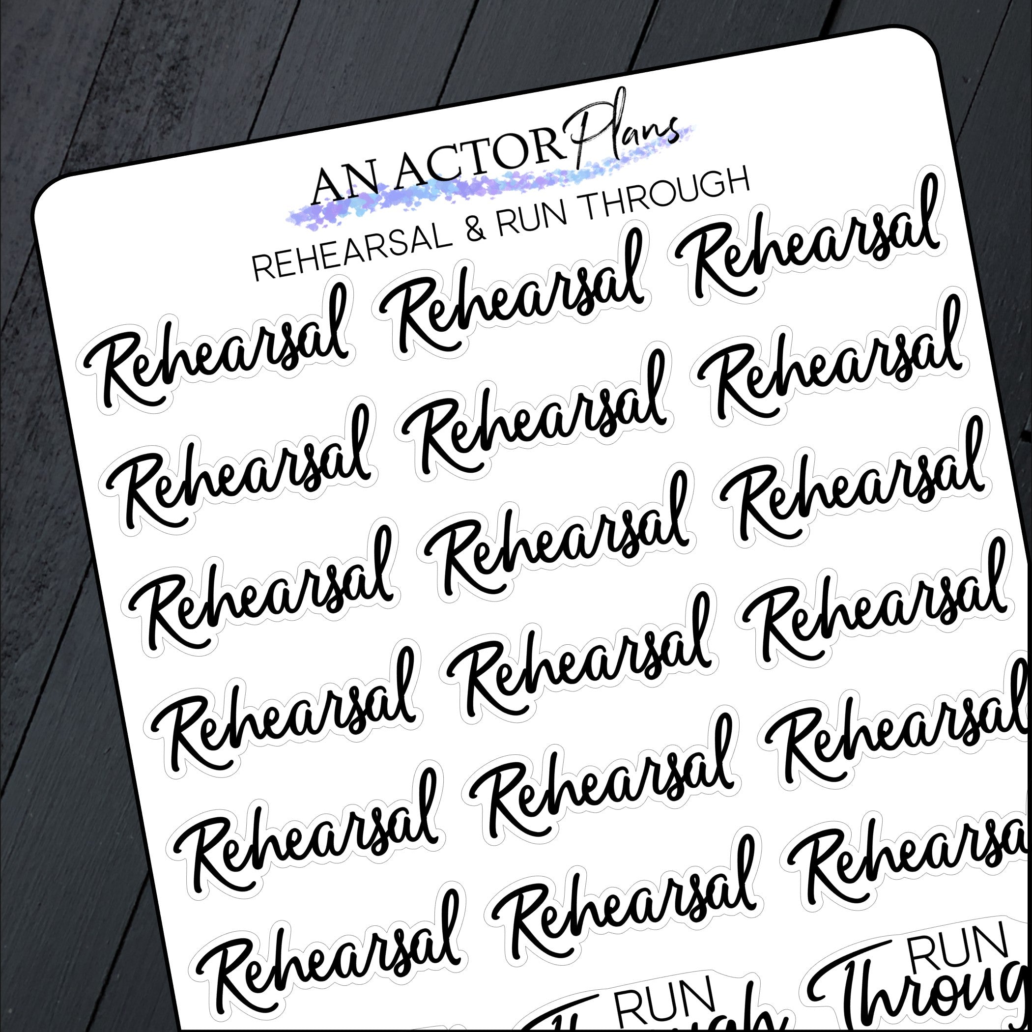 Rehearsal // Sticker Sheet – An Actor Plans