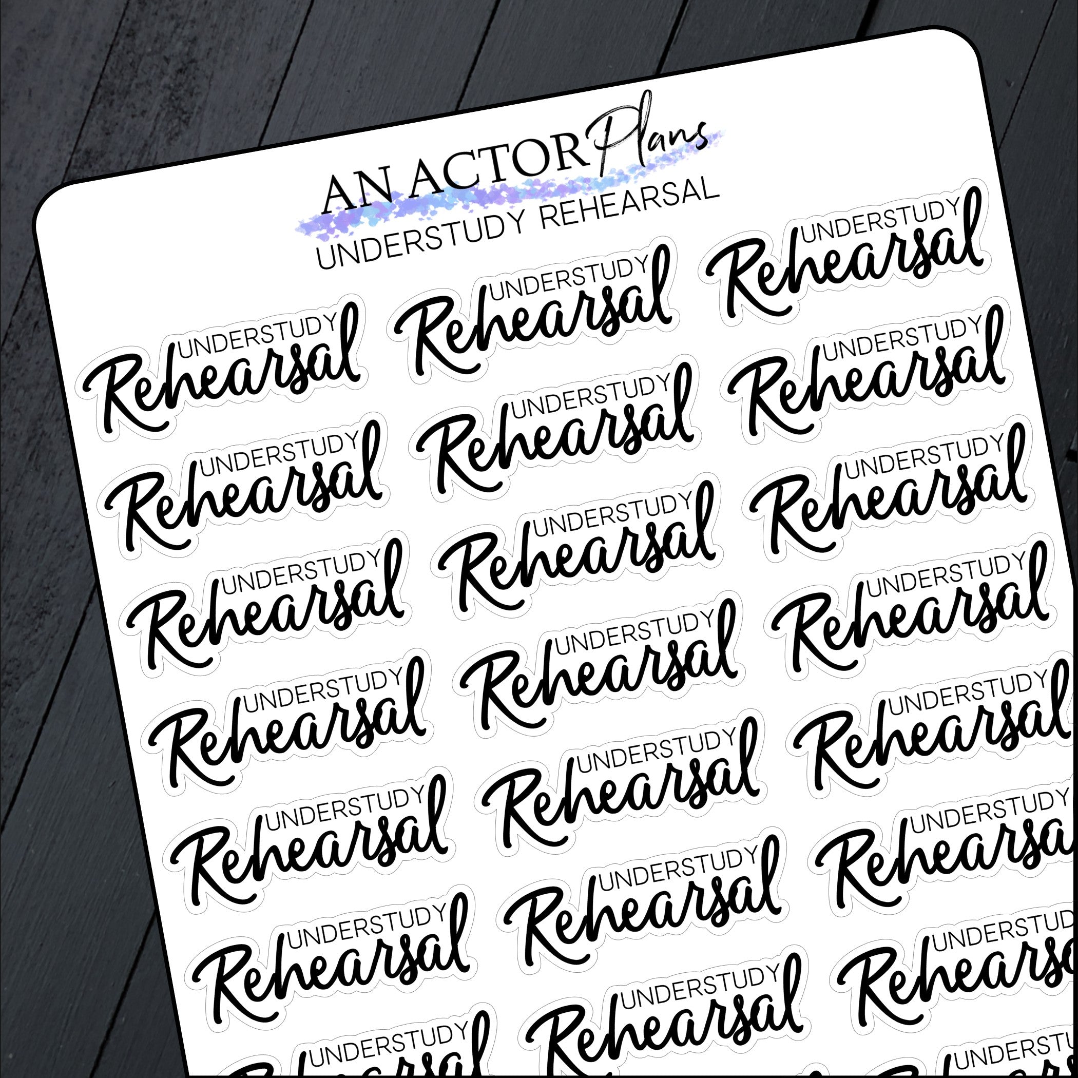 Understudy // Rehearsal Sticker // Sticker Sheet – An Actor Plans