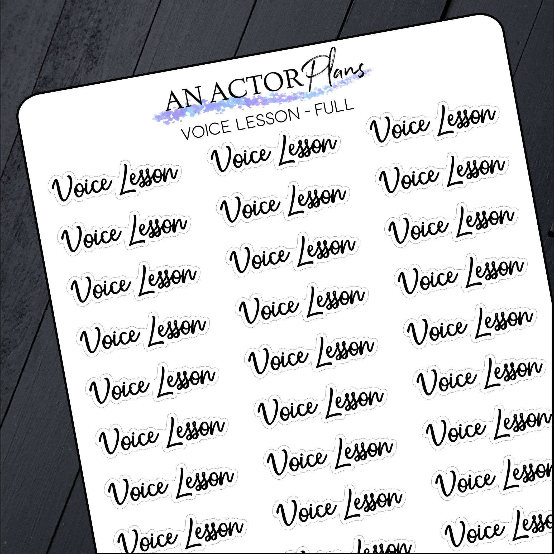 Voice Lesson // Rehearsal // Sticker Sheet – An Actor Plans