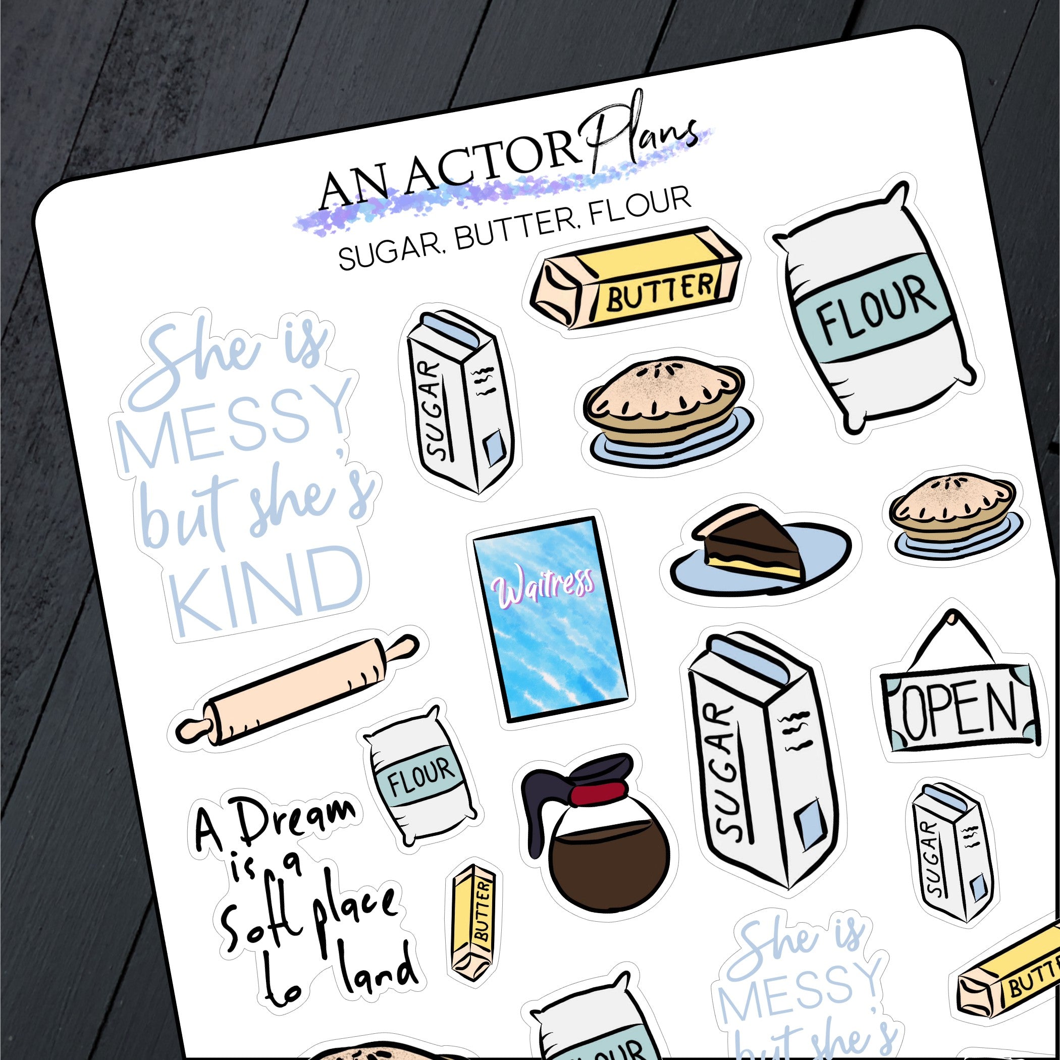 Sugar, Butter, Flour // Doodle // Sticker Sheet – An Actor Plans